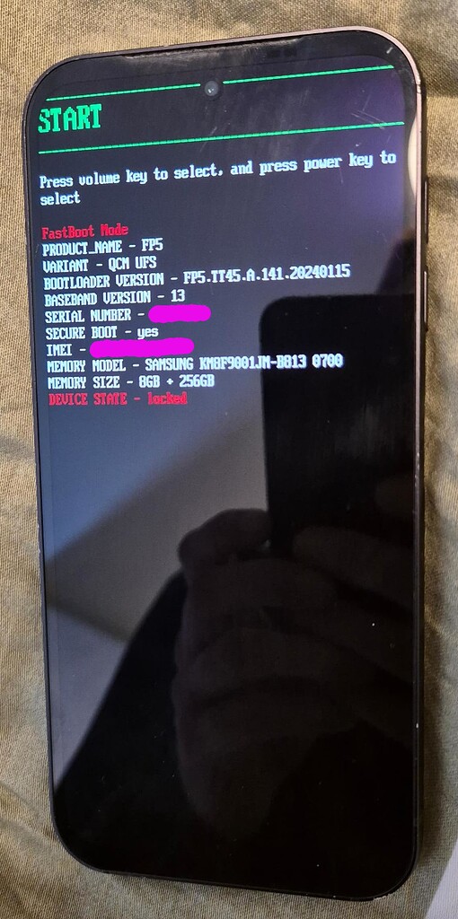 FP5 stuck in FastBoot Mode (never altered OS): Any Ideas? - Fairphone 5 ...