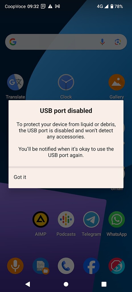 "Liquid or debris in the USB port?" notification - Fairphone 5 - Fairphone Community Forum